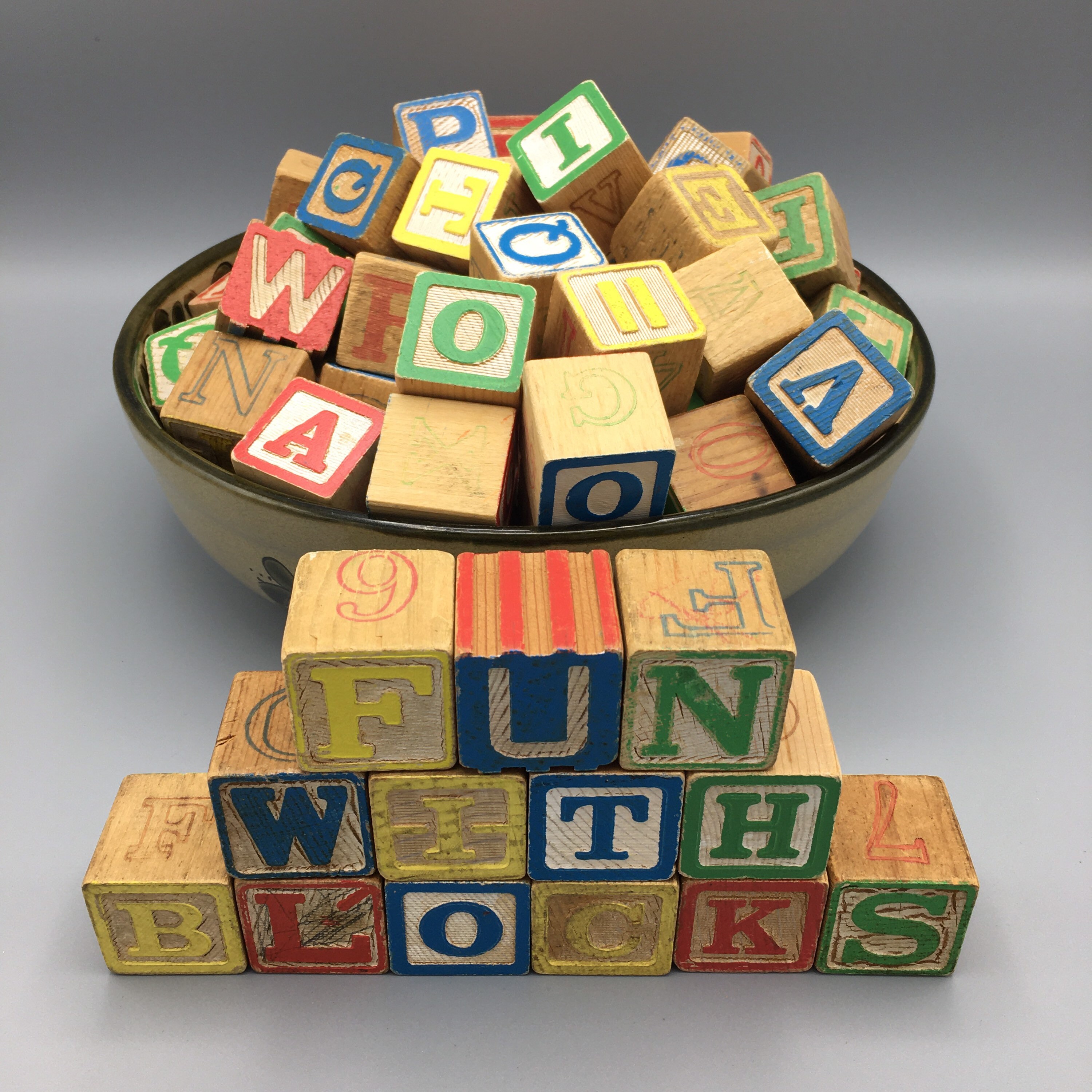 Vintage Wooden Alphabet Blocks - Etsy