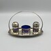 Vintage Cobalt Blue Condiment Set on Metal Tray - Etsy
