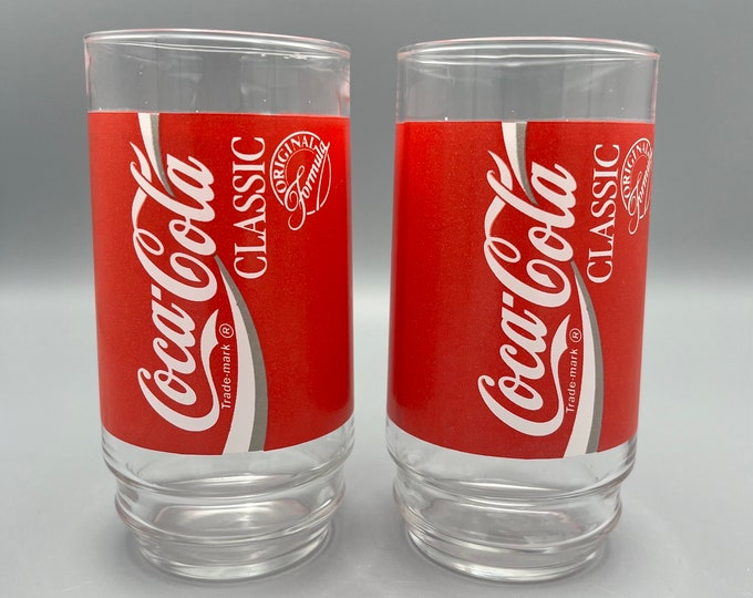 Coca Cola Tumbler Drinking Glasses, Classic Coke Design - Etsy