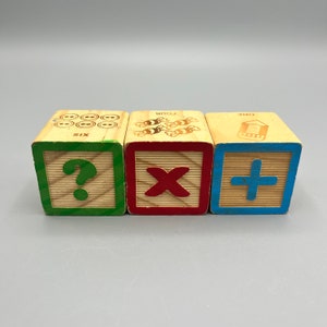 Vintage Wood Number Blocks, Wood Blocks - Etsy