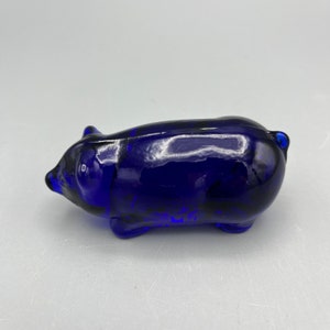 Rosso Keystone R Cobalt Blue Glass Pig Figurine - Etsy