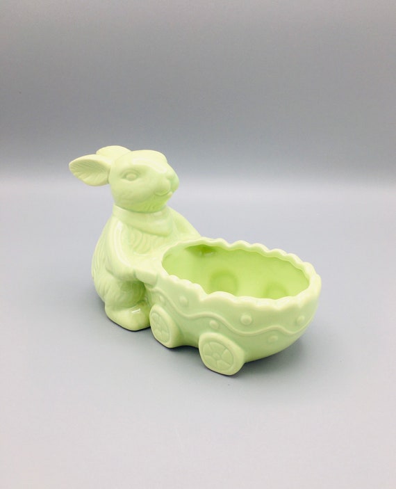 Green Ceramic Bunny Planter Rabbit Planter | Etsy