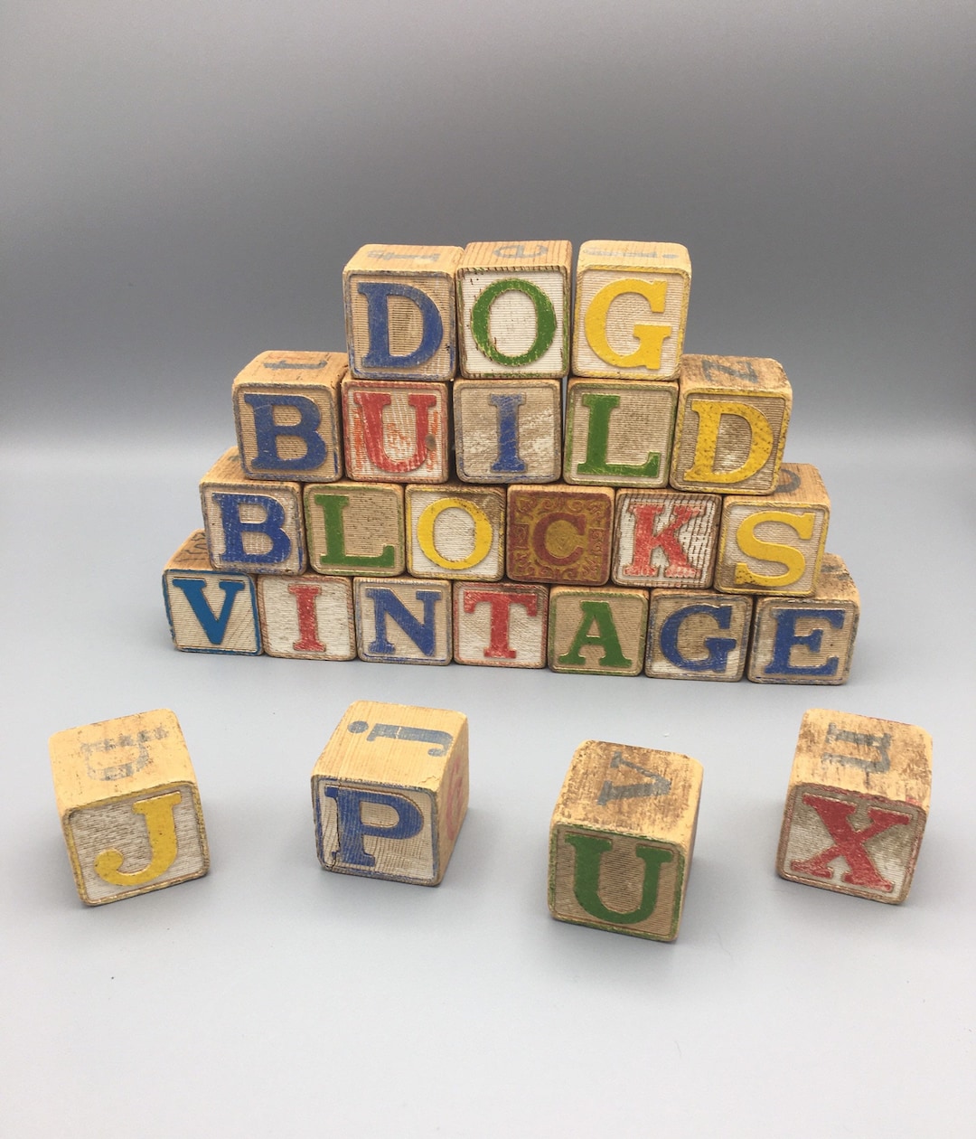 Vintage Wood Alphabet Blocks, ABC Blocks, Wood Blocks - Etsy