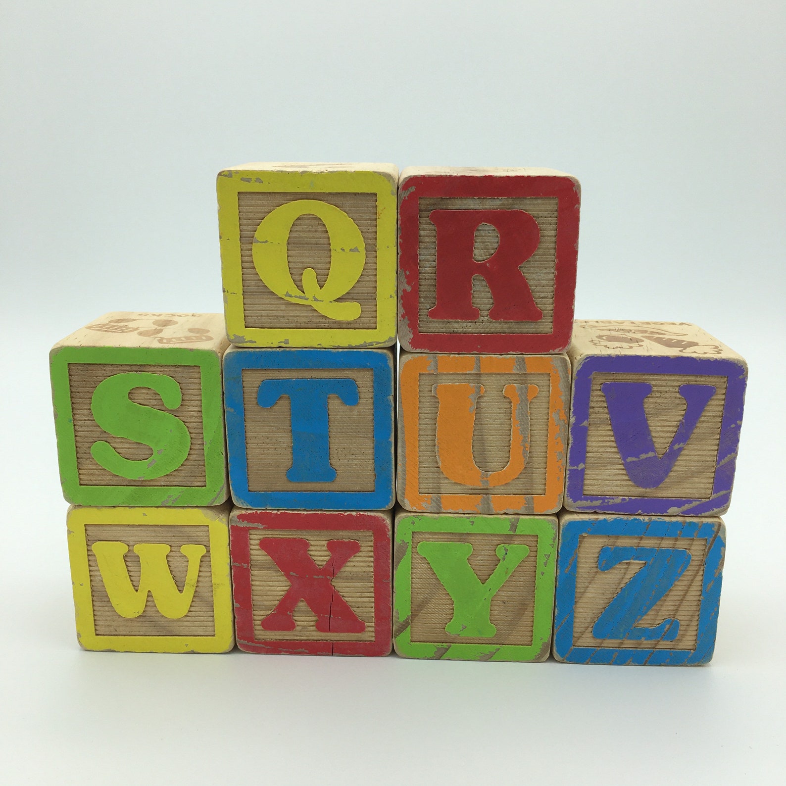 Vintage Wooden Alphabet Blocks - Etsy