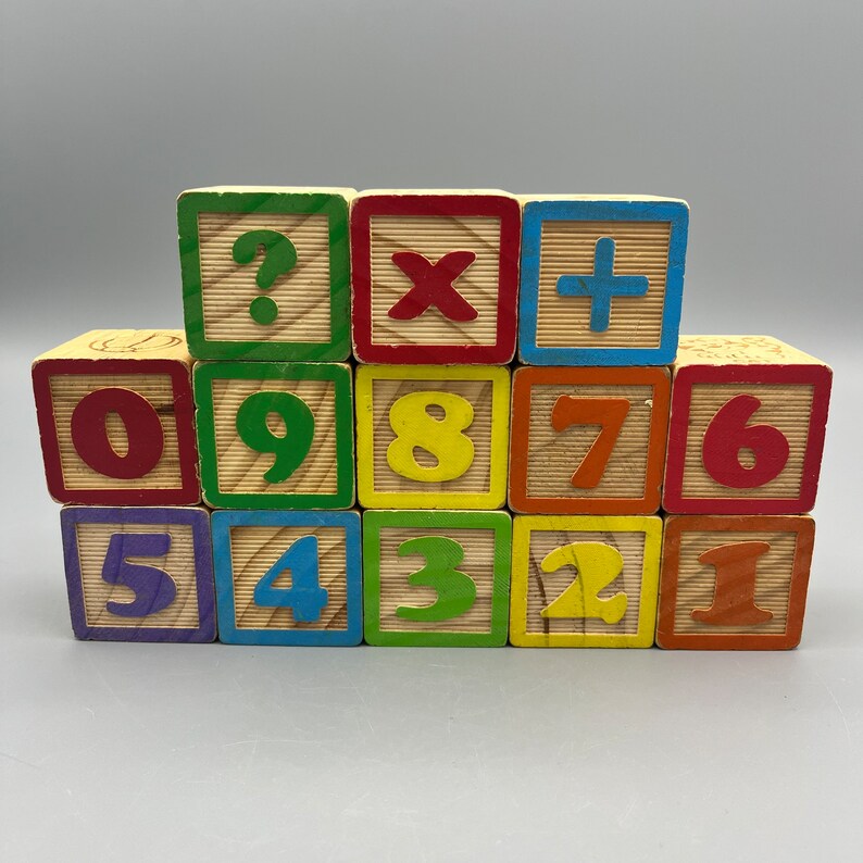 Vintage Wood Number Blocks Wood Blocks - Etsy