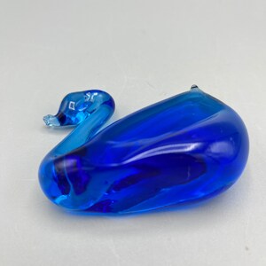 Blue Glass Swan Figurine - Etsy