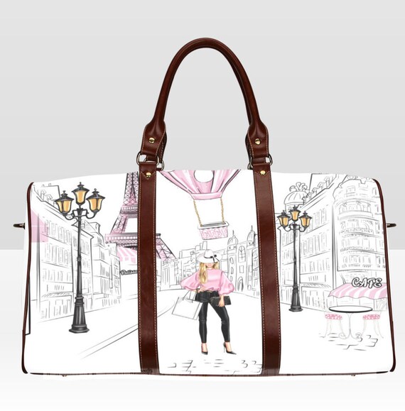 Paris Pink Theme Bag Weekender Bag Luggage Bag Overnight - Etsy