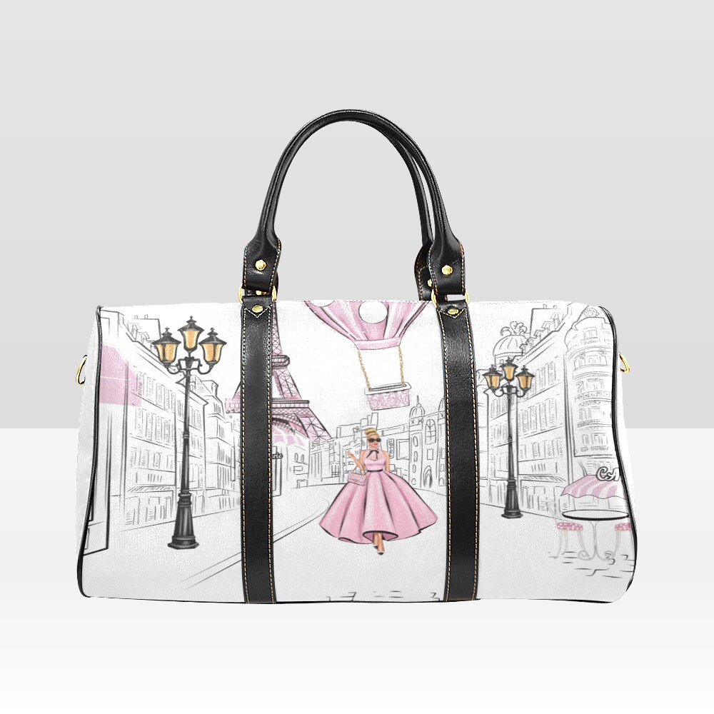 Paris Pink Theme Bag, Weekender Bag, Luggage Bag, Overnight Bag ...