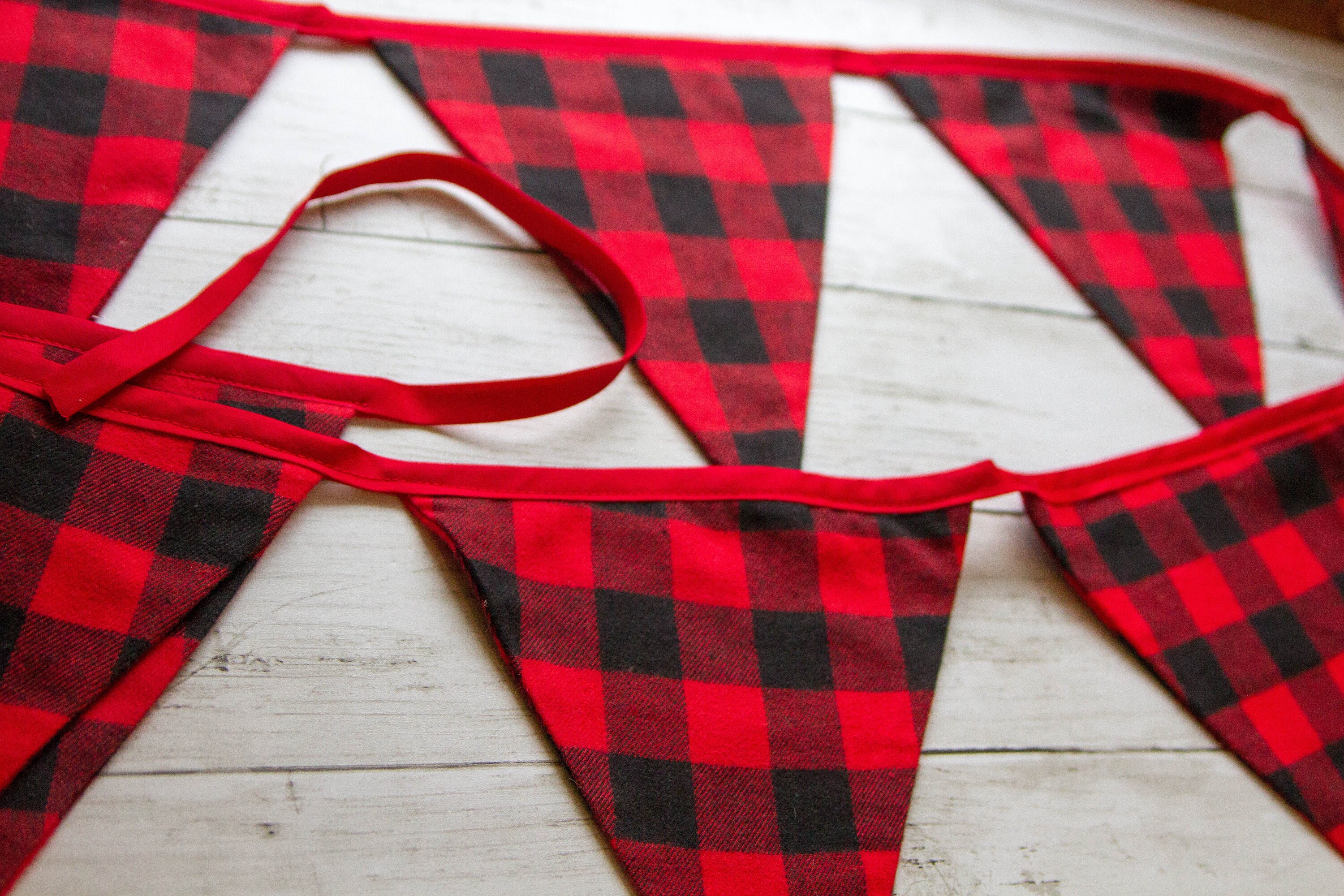 Buffalo Check Country Banner Red Black Bunting Banner Flannel Flag ...