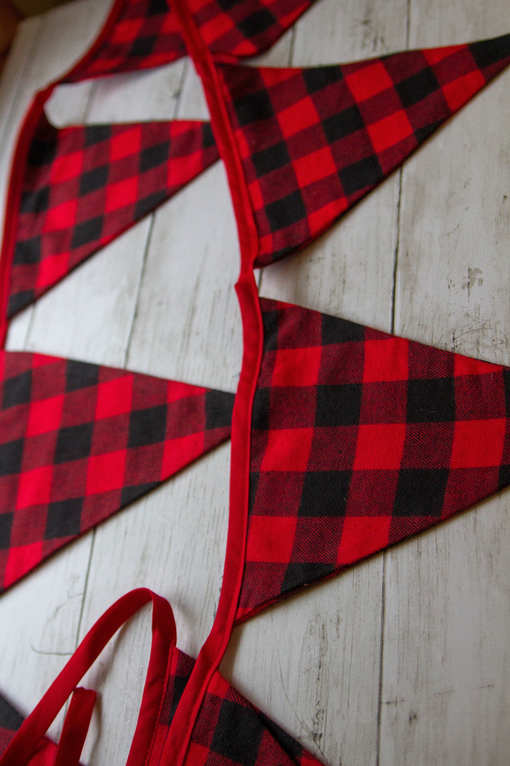 Buffalo Check Country Banner Red Black Bunting Banner Flannel Flag ...