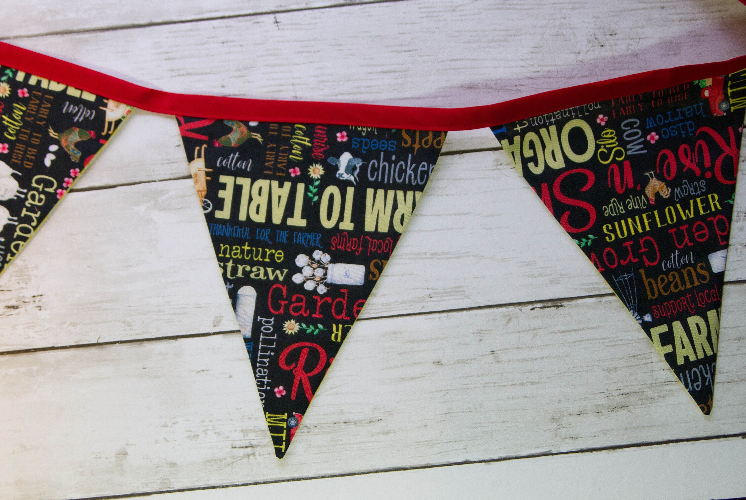 Farmers Market Bunting Banner Farm Flag Banner Farm Life Banner Farm to ...