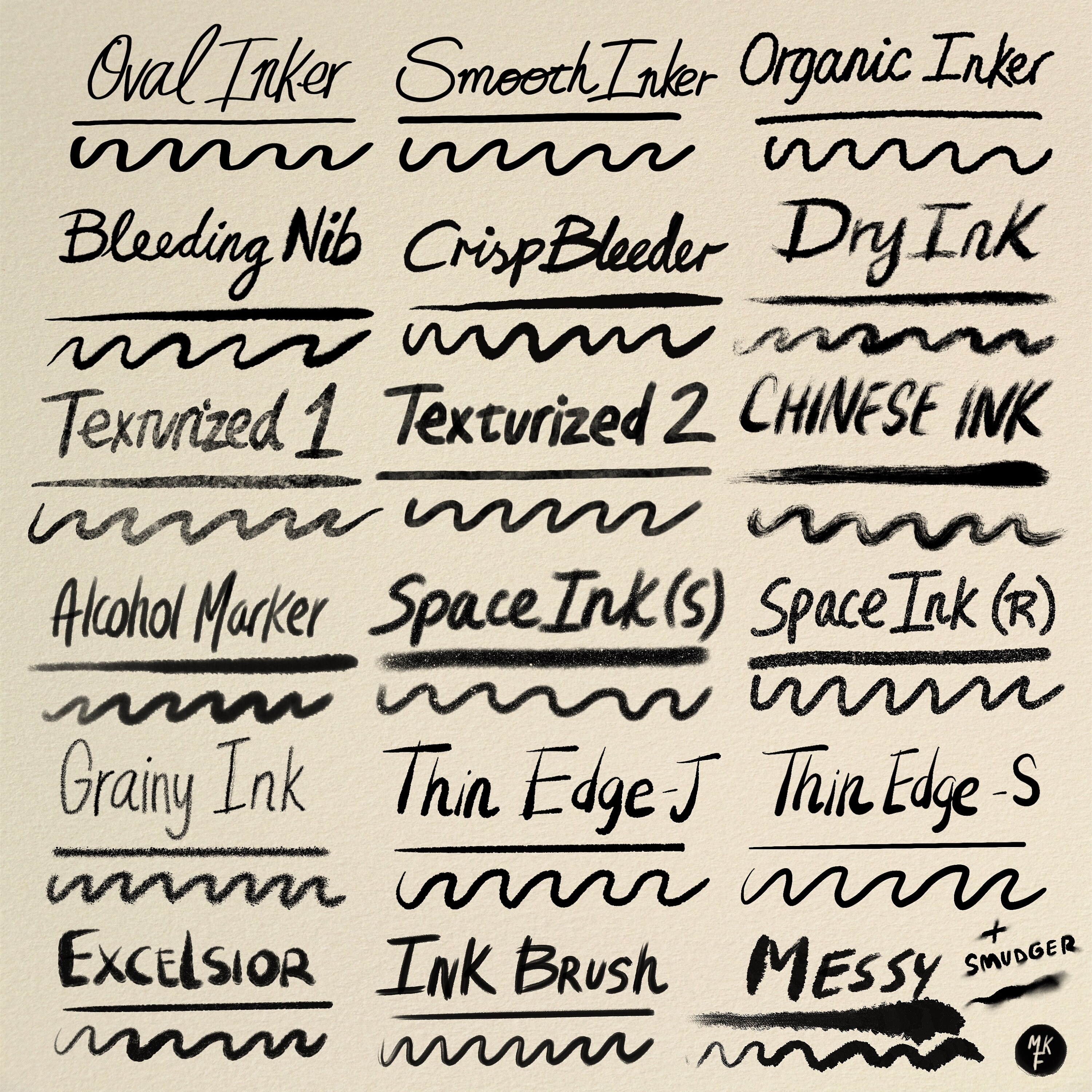 INKERS Procreate Brush Set & Textured Paper! (inking, Calligraphy ...