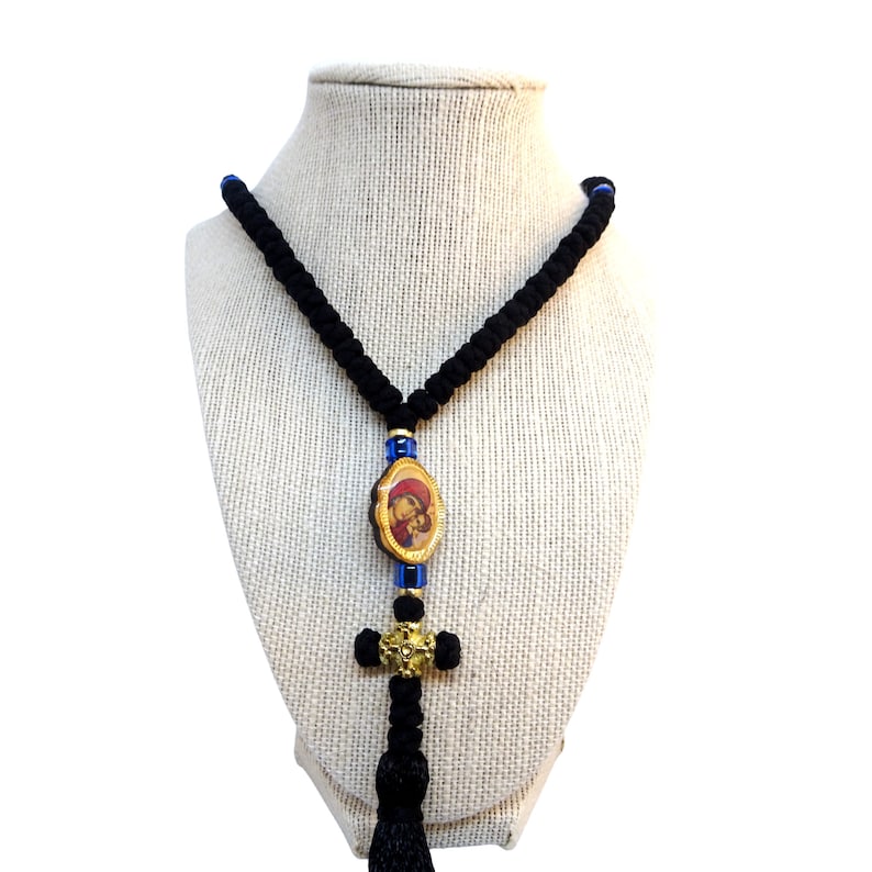 100 Knots Greek Orthodox Handmade Prayer Rope With Double-sided Icon ...