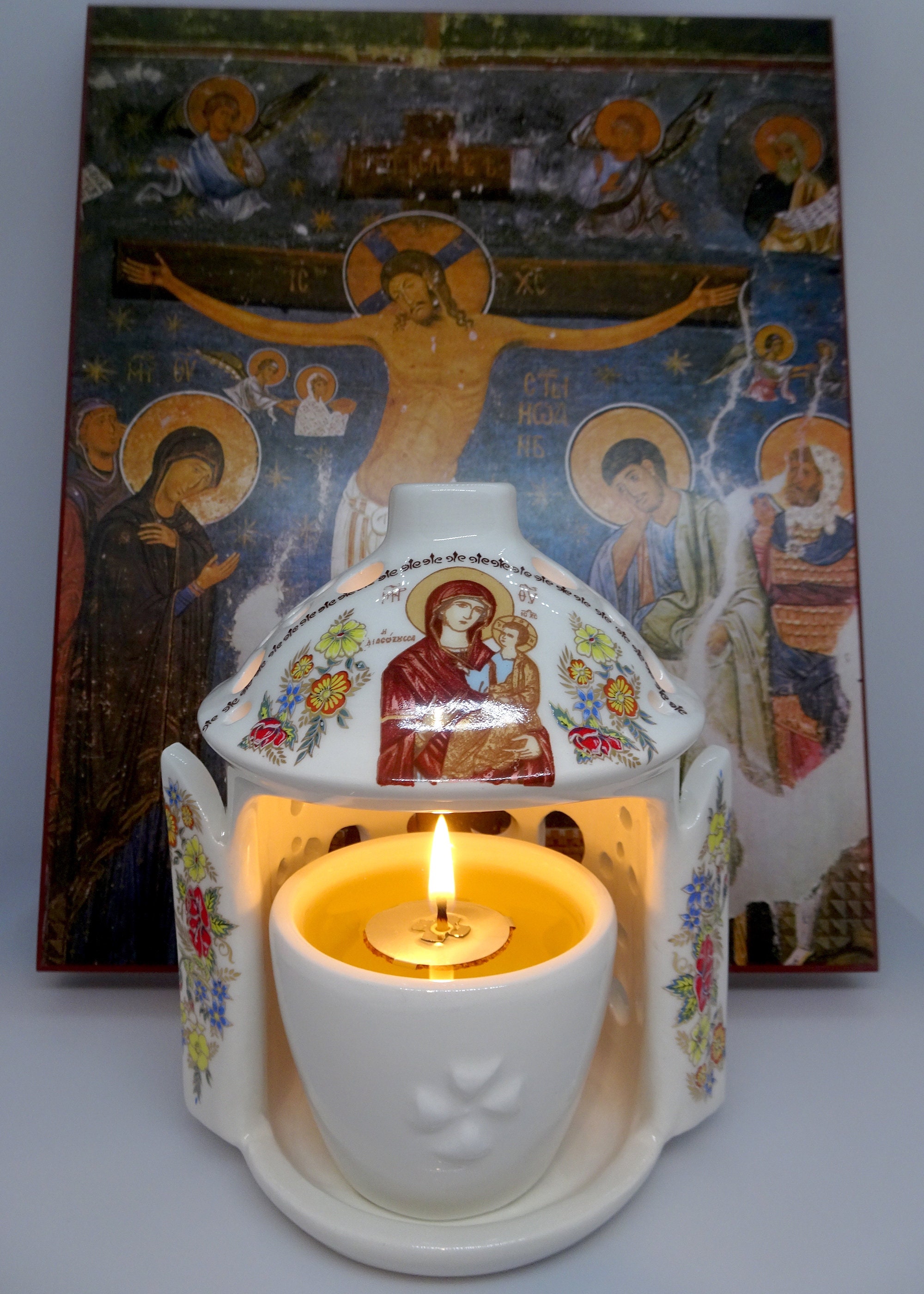 Greek Orthodox Ceramic Vigil Lamp Oil Burner Home Decor | Etsy