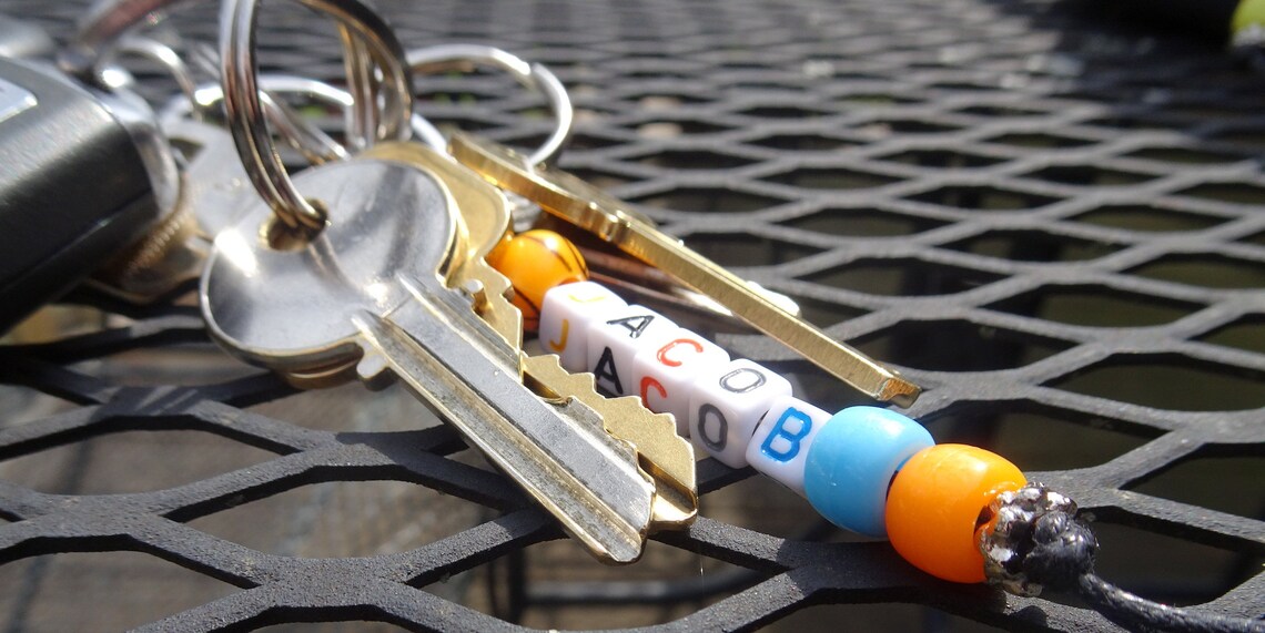 Custom Keyring Personalized Beaded Keychains Personalized | Etsy