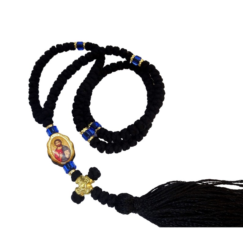 100 Knots Greek Orthodox Handmade Prayer Rope With Double-sided Icon ...