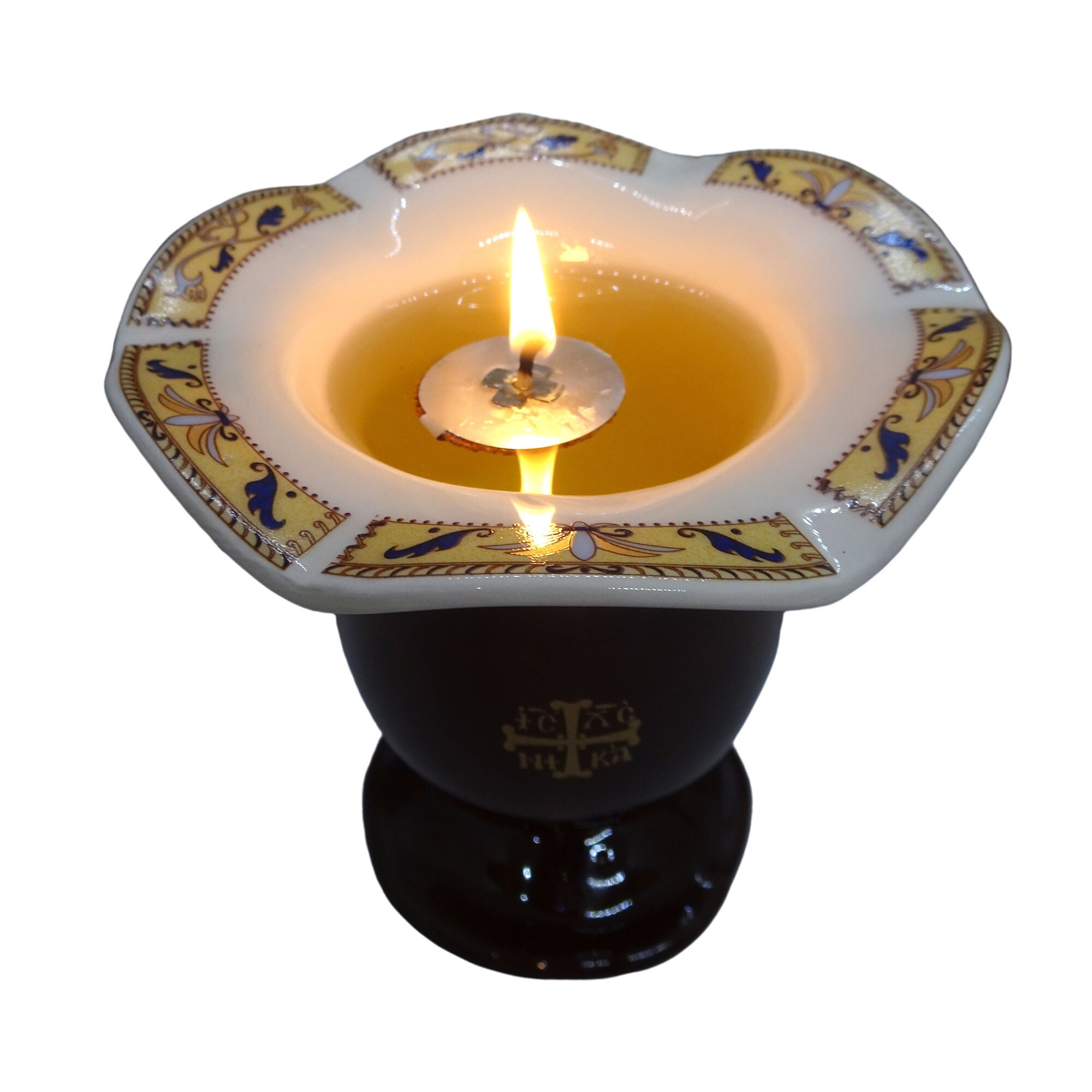 Ceramic Orthodox Vigil Lamp Ceramic Oil Burner With the Greek - Etsy