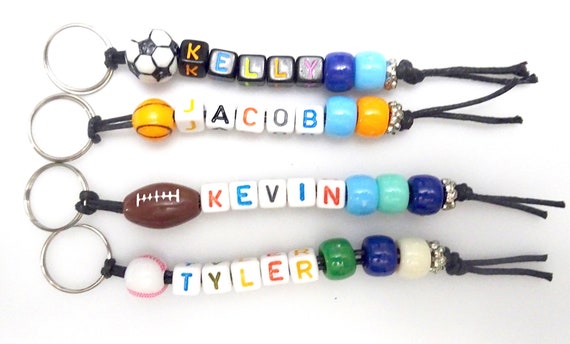 Custom Keyring Personalized Beaded Keychains Personalized | Etsy