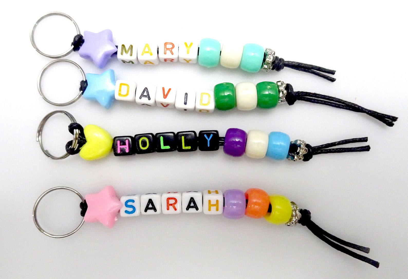 Custom Keyring Personalized Beaded Keychains Personalized | Etsy