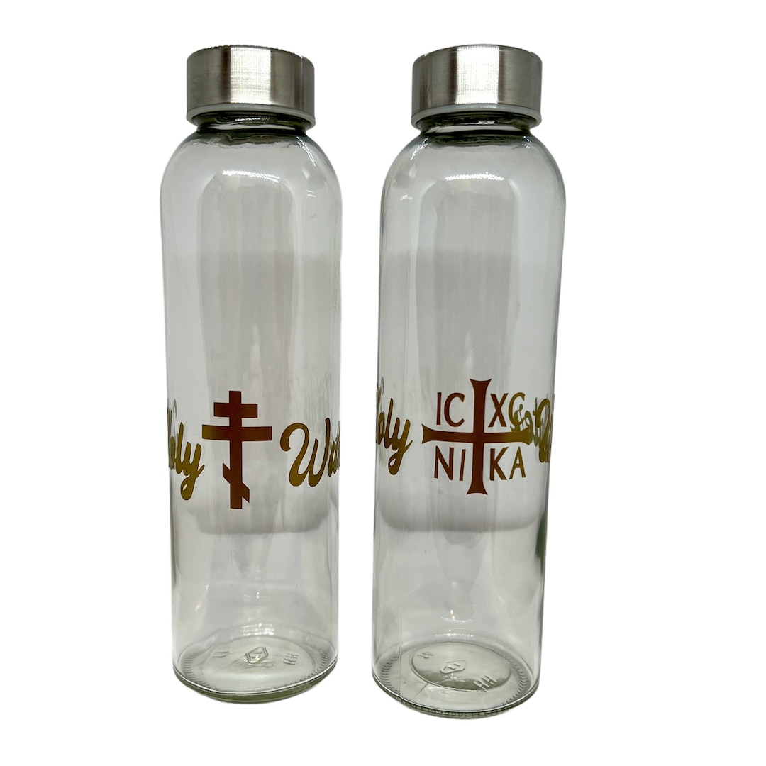Holy Water Glass Bottles With Decorative Orthodox Cross Sticker ...