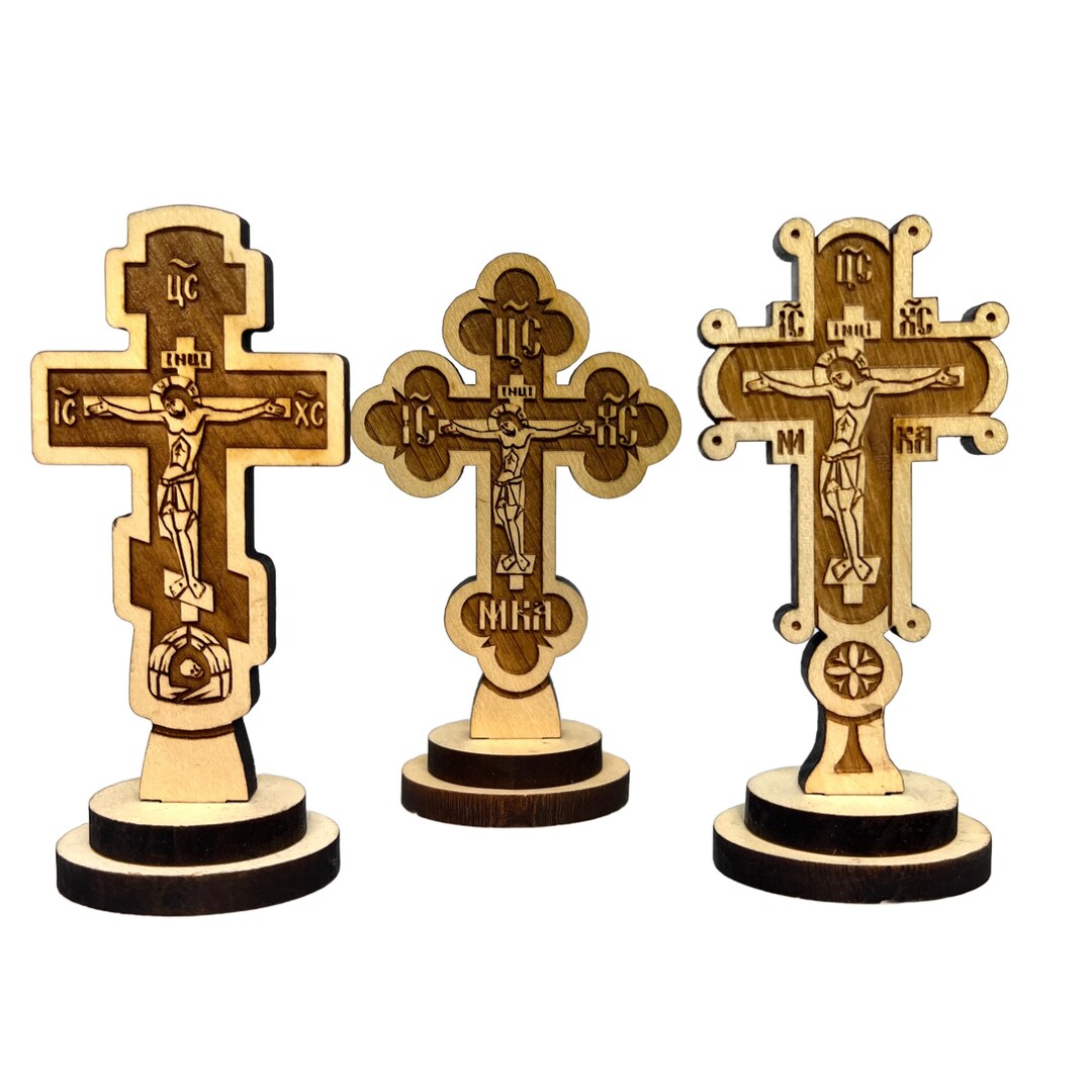 Standing Orthodox Christian Wood Cross, Desk Cross, Desk Cross for Home ...