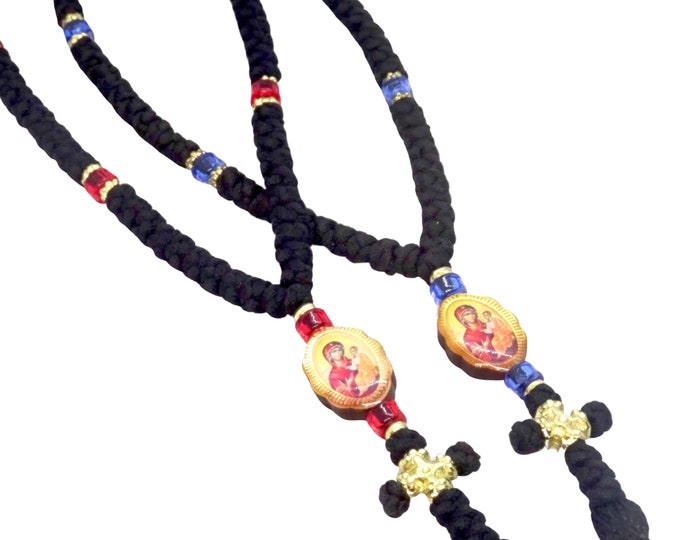 Greek Orthodox Handmade Prayer Rope With 60 Knots and Double-sided Icon ...