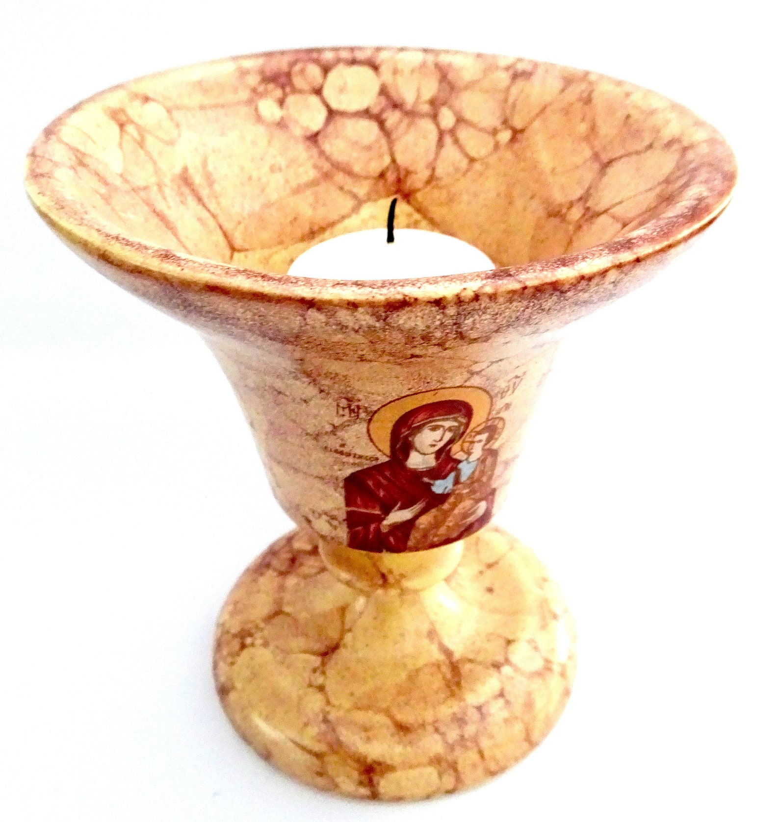 Tabletop Greek Orthodox Vigil Lamp in Ivory-beige Color With - Etsy UK