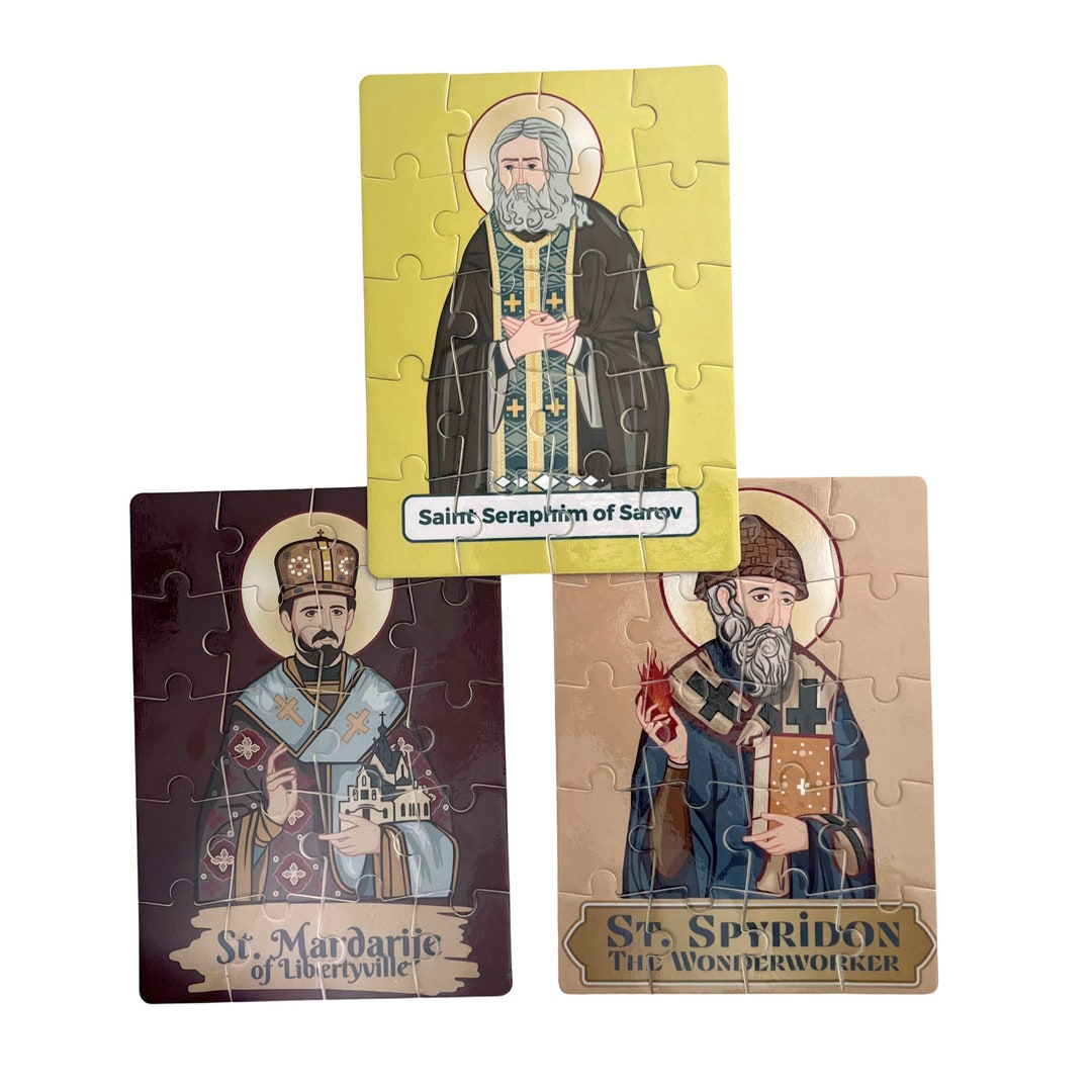 Collection of Orthodox Saints Jigsaw Puzzles Including St. Spyridon, St ...