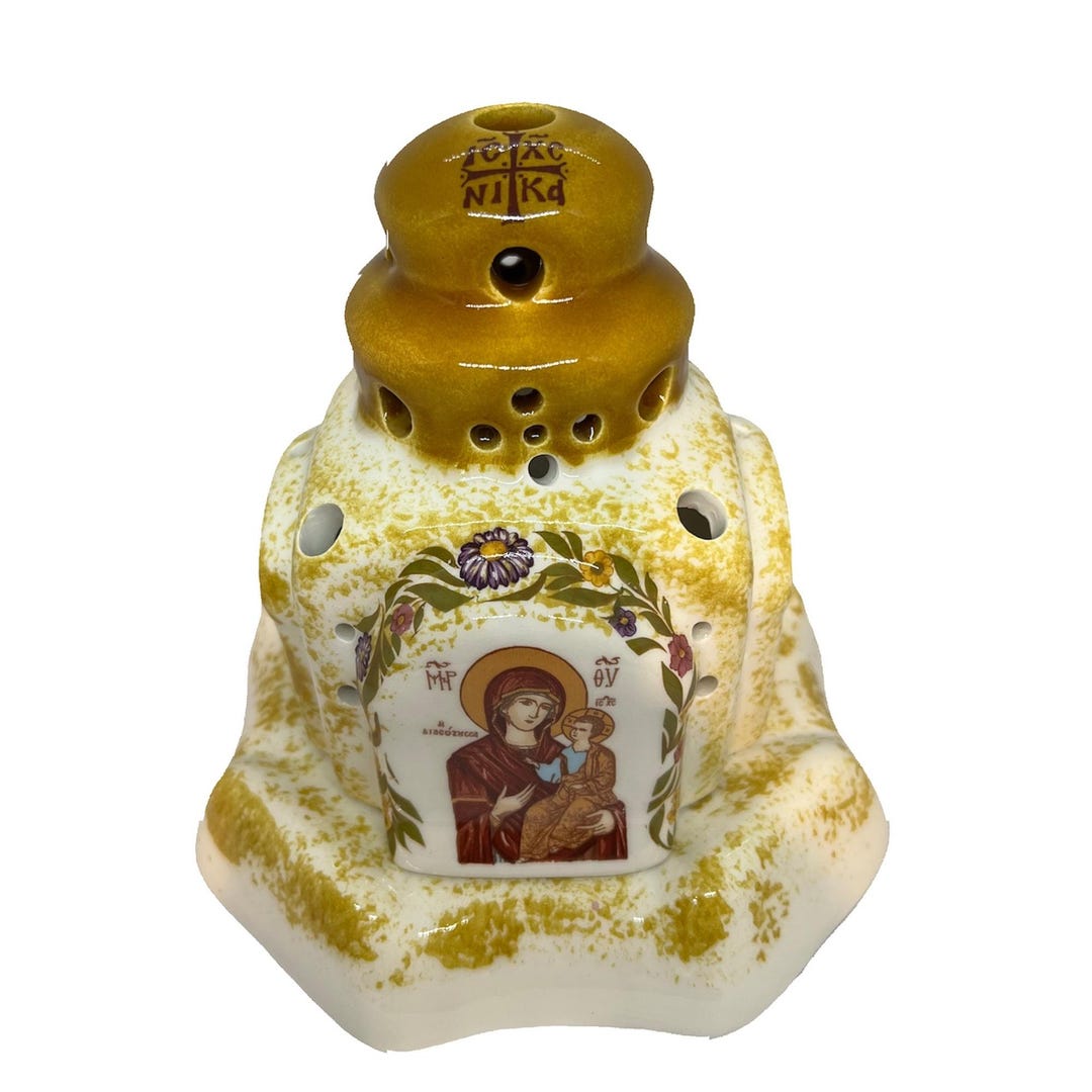 Orthodox Home Decor Vigil Lamp, Ceramic Orthodox Candle Holder ...