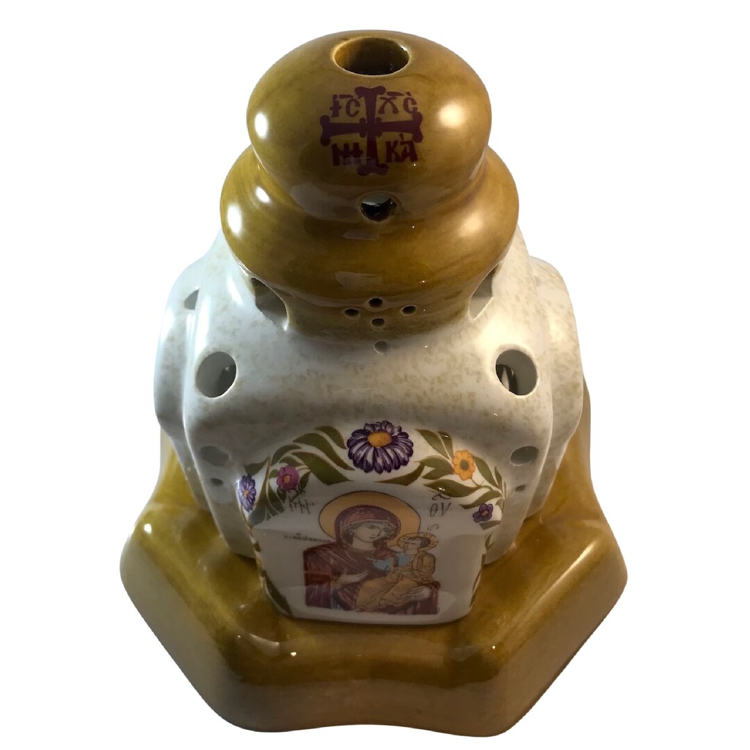 Orthodox Home Decor Vigil Lamp, Ceramic Orthodox Candle Holder ...