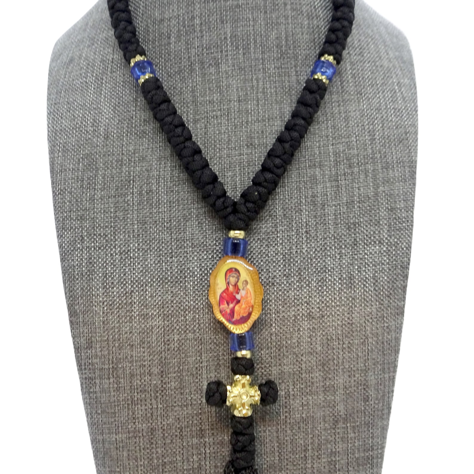 100 Knots Greek Orthodox Handmade Prayer Rope With Double-sided Icon ...