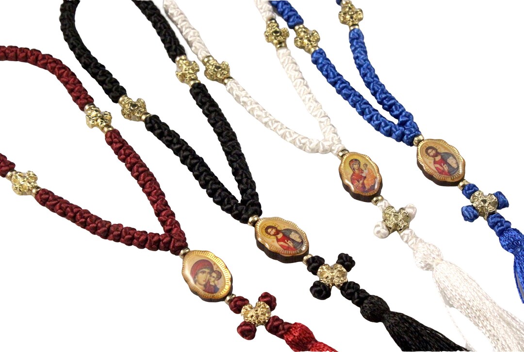 Gold-tone Cross Prayer Rope: Jesus Christ & Holy Theotokos Icon - Etsy