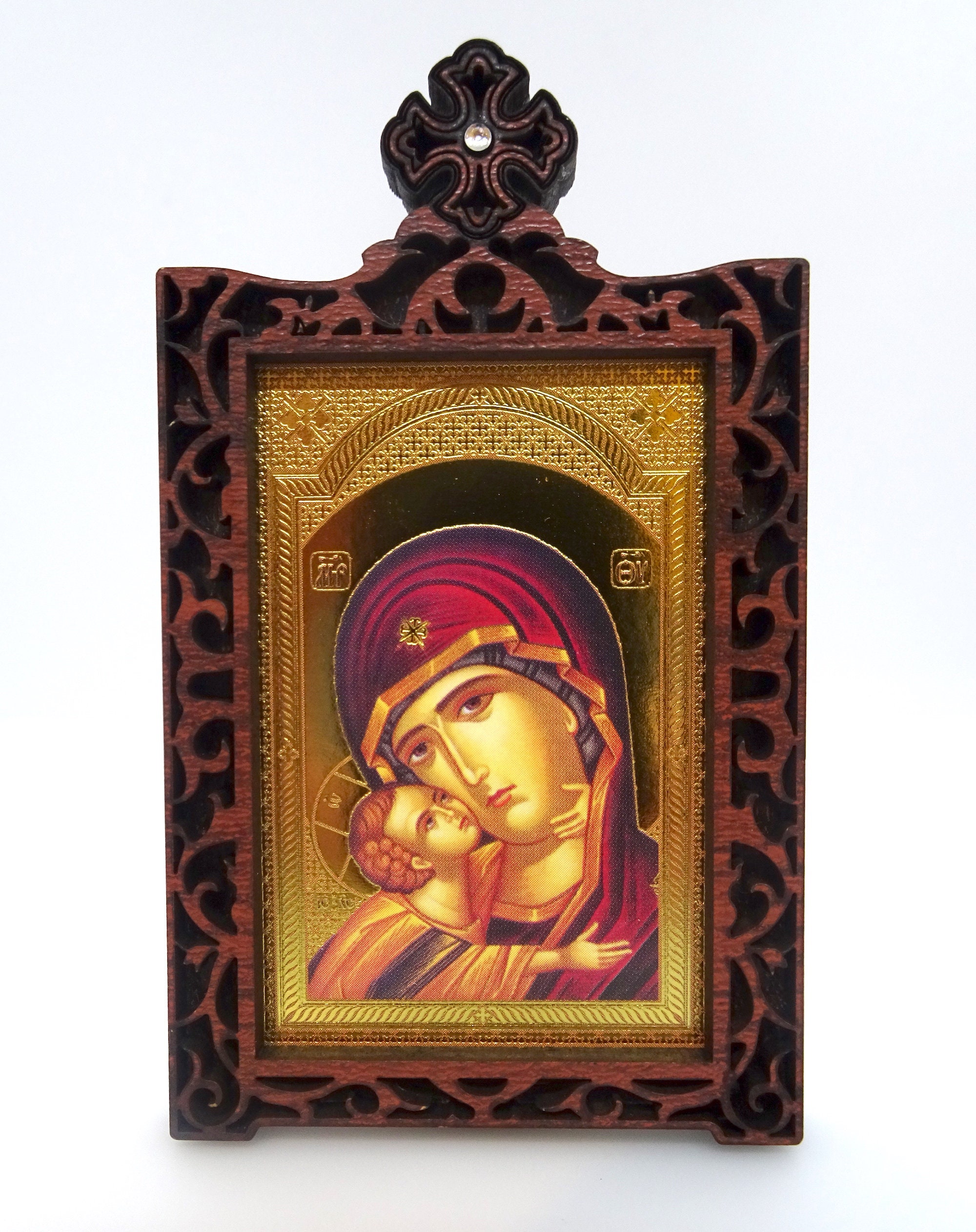 Orthodox icon Small Size Orthodox Byzantine Desk Icon Foil | Etsy