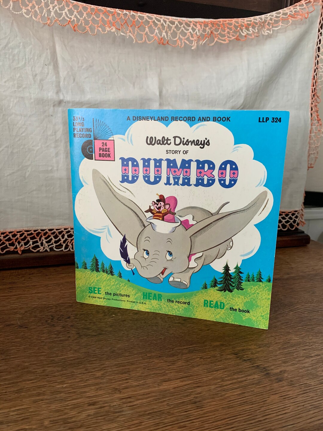 1968 Vintage Disney Dumbo Book With Record - Etsy