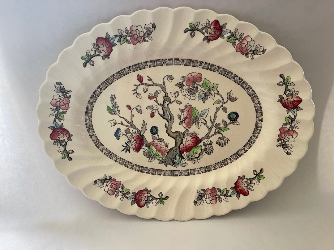 Vintage Myott Fine Staffordshire Ware Indian Tree Large Platter - Etsy