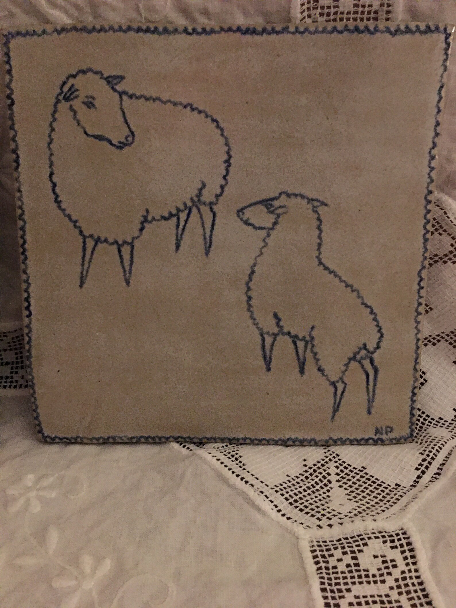 2 Handmade Sheep Tiles - Etsy