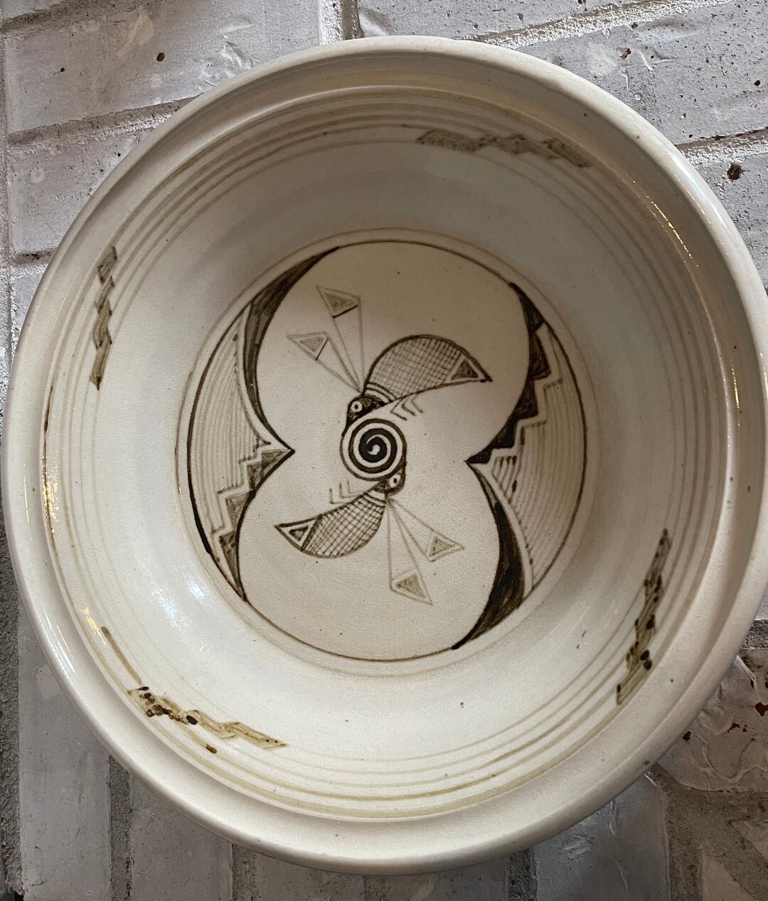 Large Signed Art Pottery Bowl - Etsy