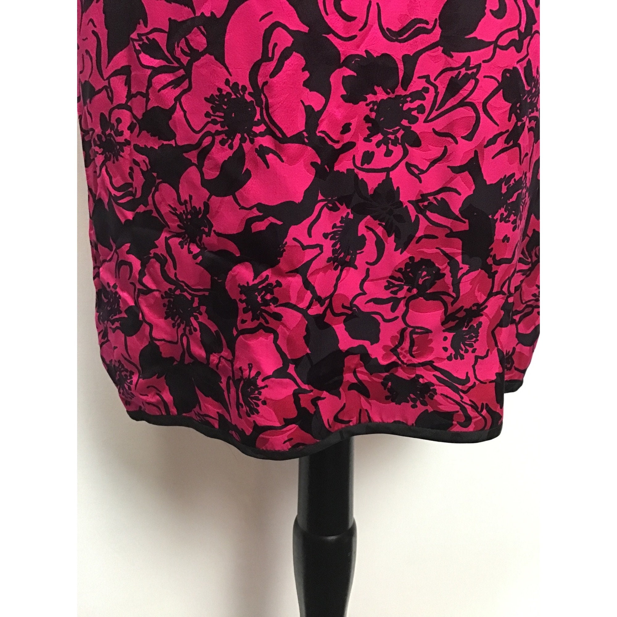 Vintage Silk Studio Jacquard Floral Puffy Sleeve Midi - Etsy