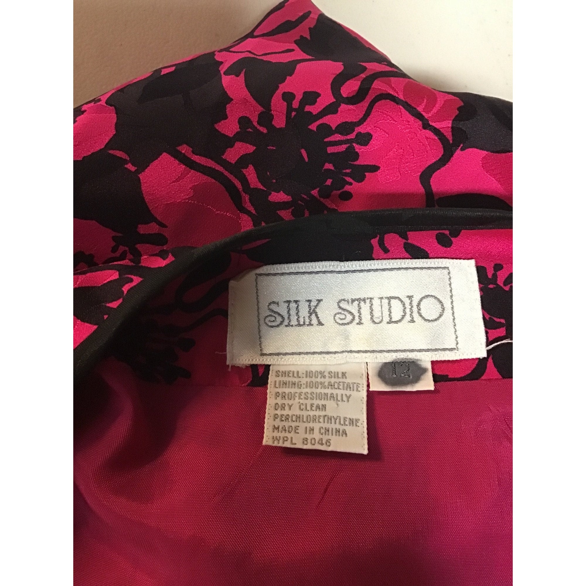 Vintage Silk Studio Jacquard Floral Puffy Sleeve Midi - Etsy