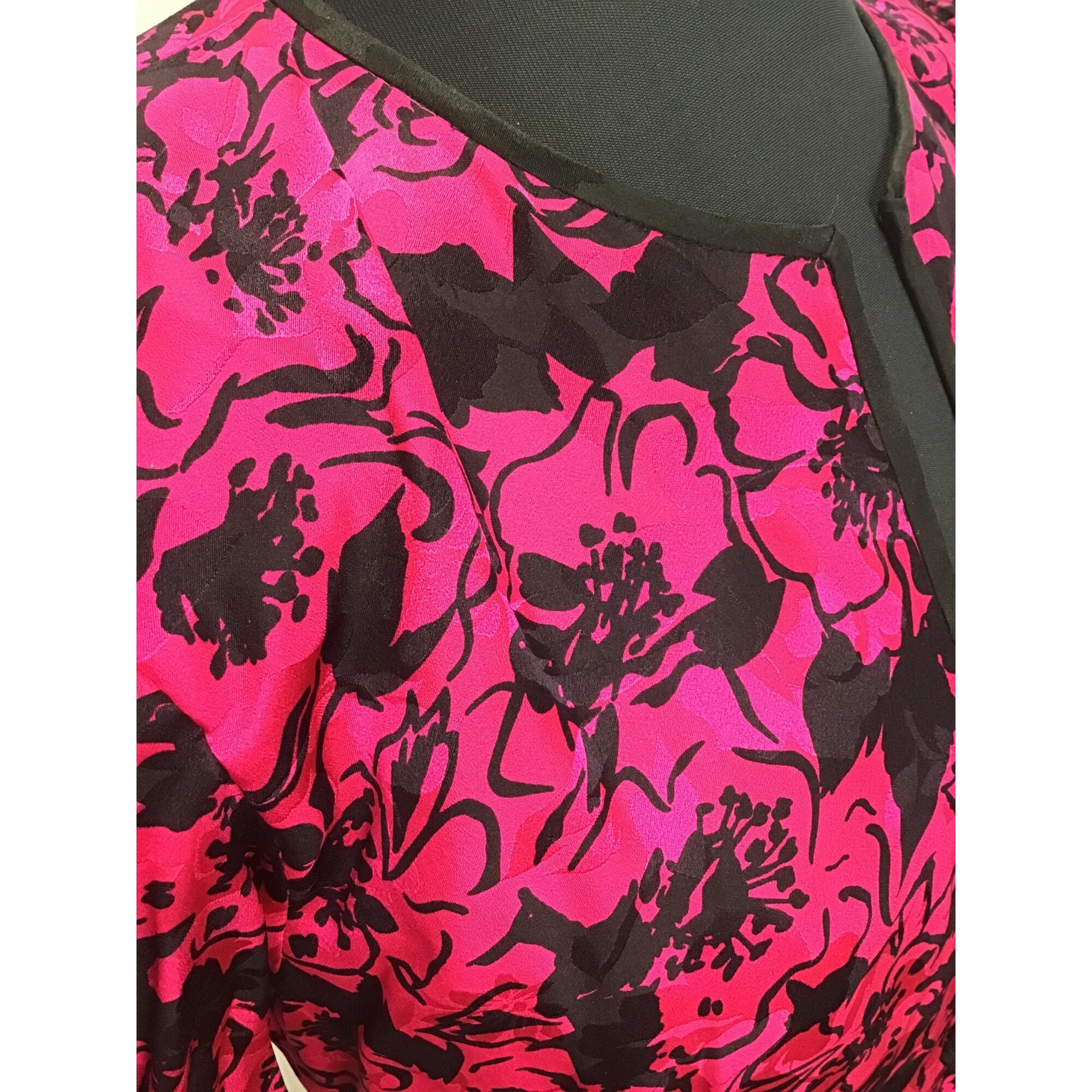 Vintage Silk Studio Jacquard Floral Puffy Sleeve Midi - Etsy