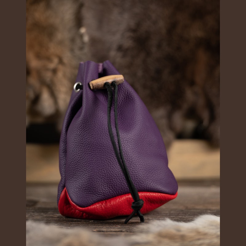 Leather Drawstring Pouch - Etsy