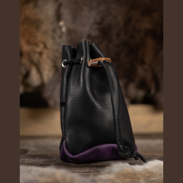 Purple Leather Bag - Etsy