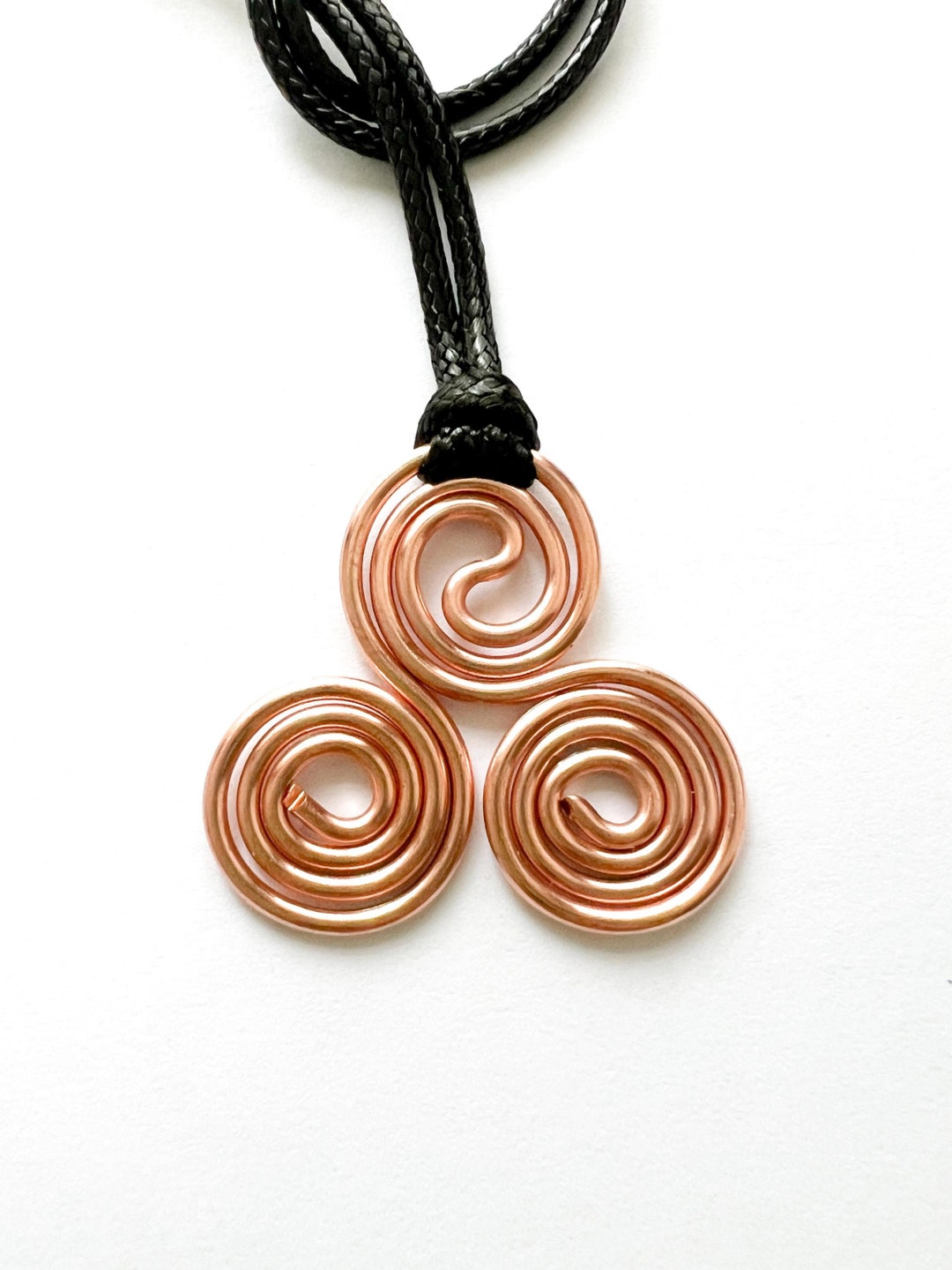 Triskelion Pendant Copper Coils,spiral Coil,sacred Geometry,tensor ...
