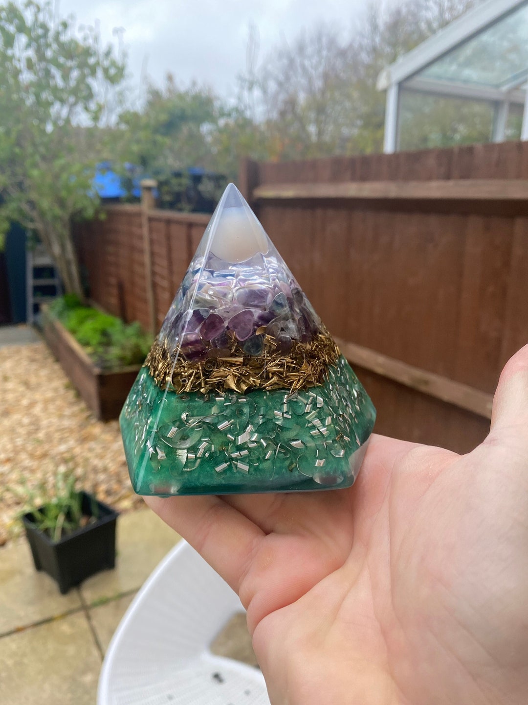 Orgonite® Pyramid,orgone Energy Pyramid,opalite,fluorite Healing ...