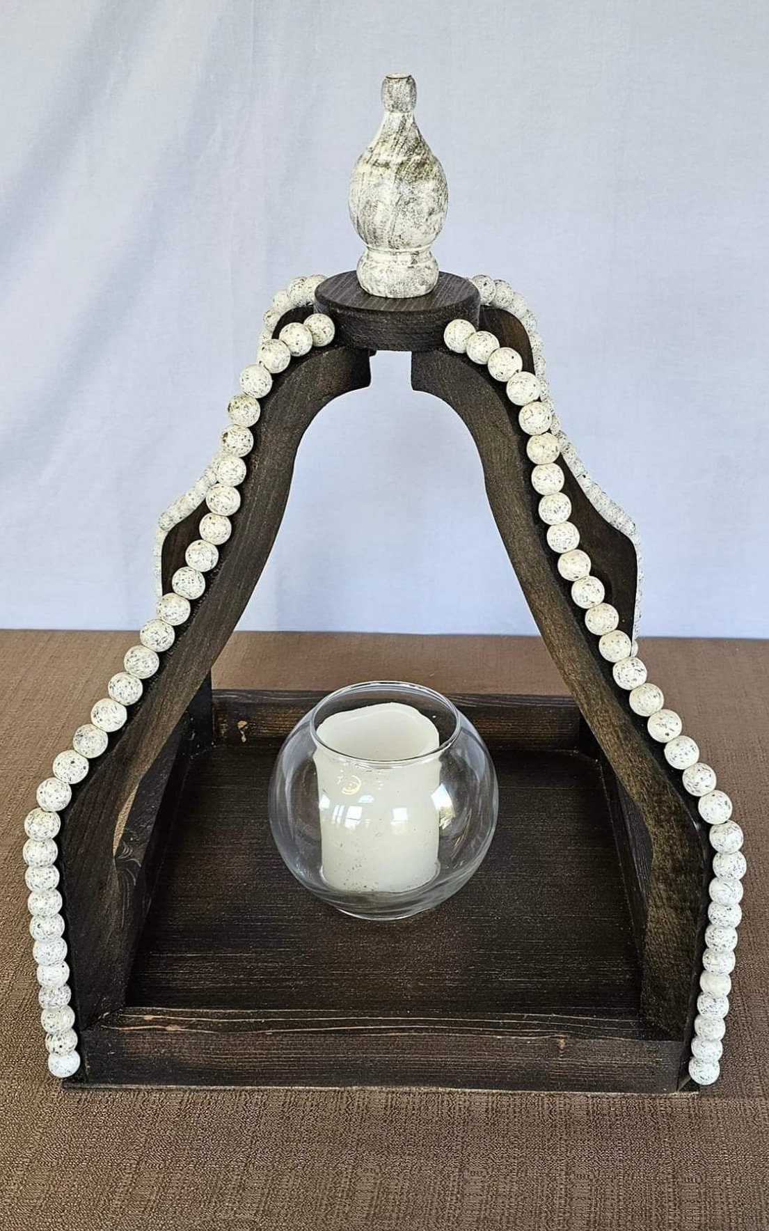 Rustic Farmhouse Beaded Lantern Handmade Home Decor. - Etsy