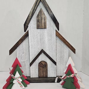 Handcrafted Wooden Church Model: Rustic Home Decor - Etsy