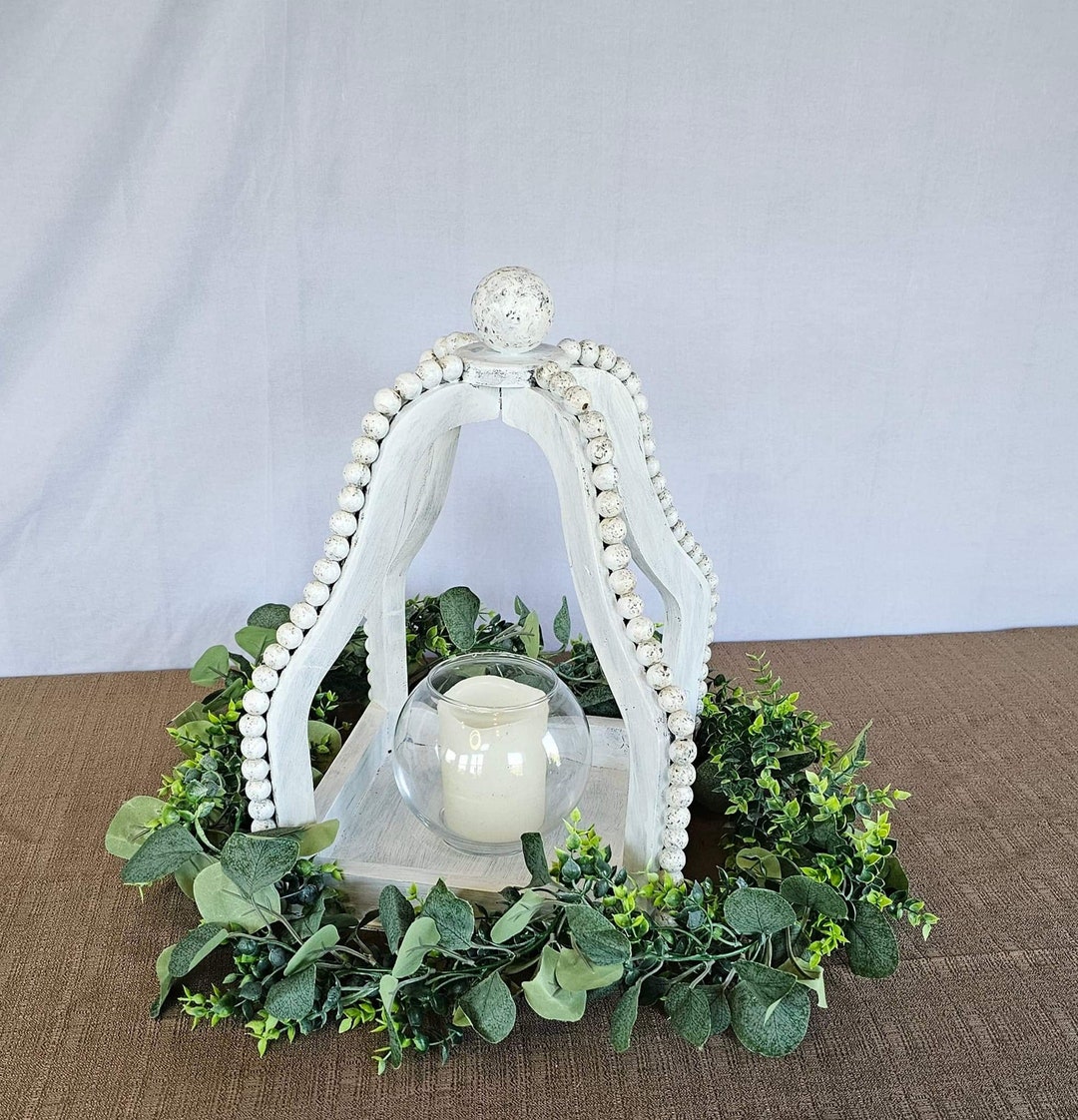 Rustic Farmhouse Beaded Lantern Handmade Home Decor. - Etsy