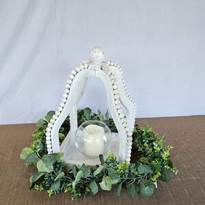 Rustic Farmhouse Beaded Lantern - Handmade Home Decor. - Etsy