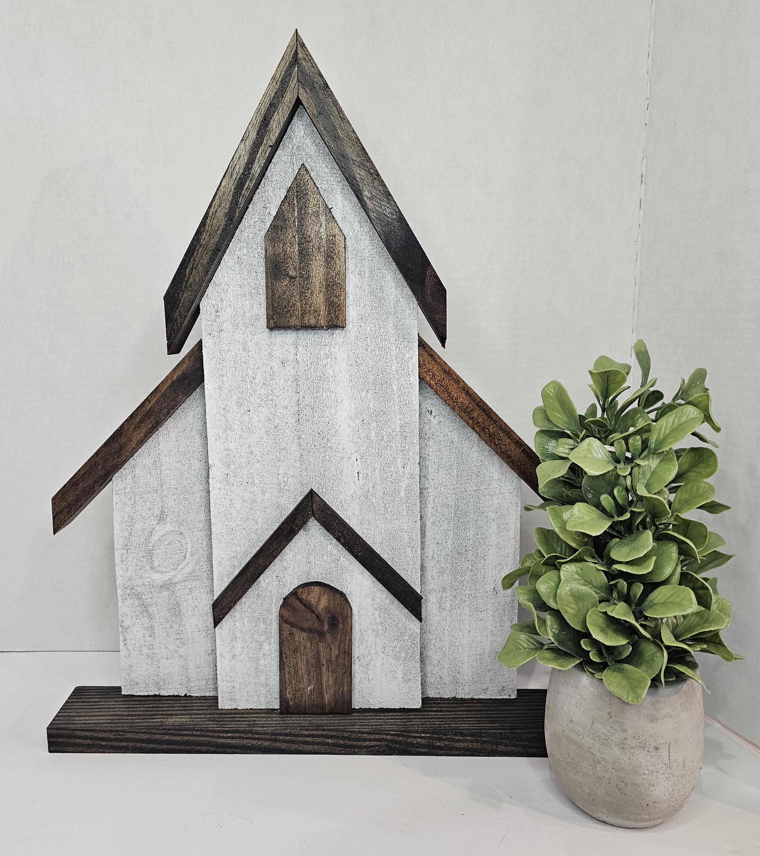 Handcrafted Wooden Church Model: Rustic Home Decor - Etsy