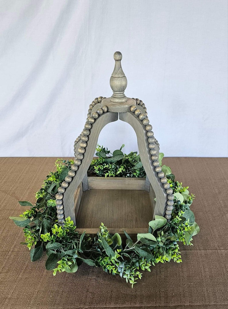 Rustic Farmhouse Beaded Lantern - Handmade Home Decor. - Etsy